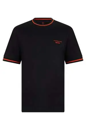 BOSS Regular-fit Cotton T-shirt With Contrast Edge Detailing
