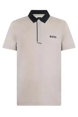 BOSS Short-sleeve Logo Polo Shirt - Sand