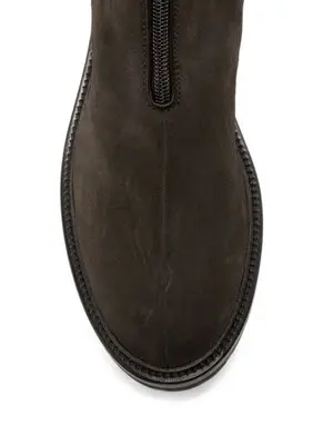 THE ROW Hike Suede Leather Zip Up Ankle Boots - Brown