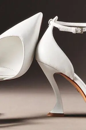 Lola Cruz Sculpted Heel Pumps With Ankle Strap