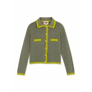 Mind Traveler Pistachio Trim Knit Cardigan - Green