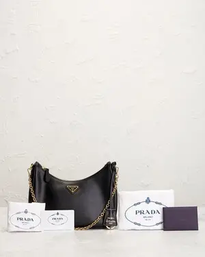 FWRD RENEW Prada Saffiano Re-edition 2005 Shoulder Bag - Black