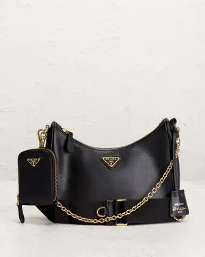 Prada Saffiano Re-edition 2005 Shoulder Bag - Black