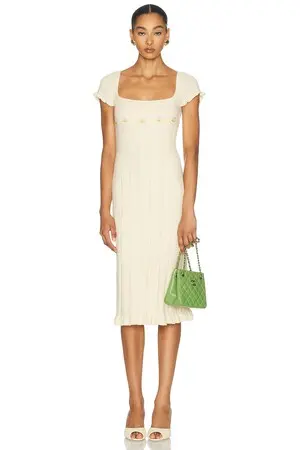 MIRROR PALAIS Tulip Knit Midi Dress - Butter