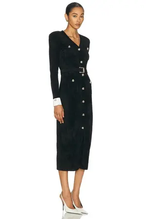 SELF-PORTRAIT Chenille Knit Midi Dress