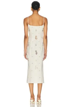 MIRROR PALAIS Regina Eyelet Linen Dress