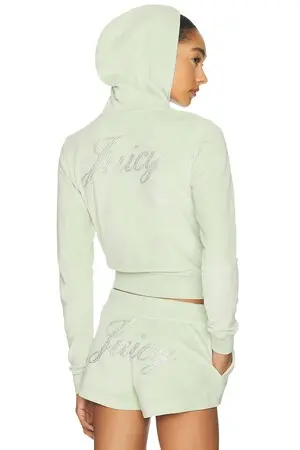Sporty & Rich X Juicy Couture Script Velour Zip Hoodie