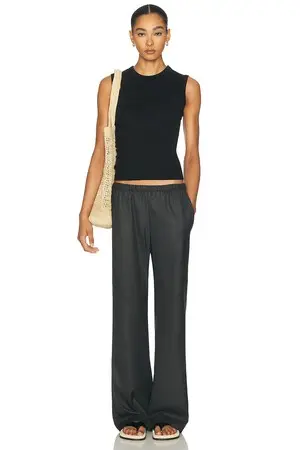 Enza Costa Supima Cotton New Classic Sleeveless Tee - Black