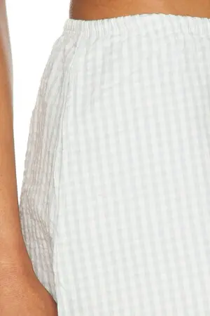 Donni. The Cotton Gingham Tap Short - Cloud