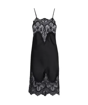 Norma Kamali Bias Slip Dress With Lace - Black
