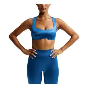 Nike Skims Satin Shine Open-scoop Bra - Cobalt