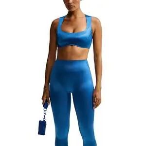 Nike Skims Satin Shine Open-scoop Bra - Cobalt