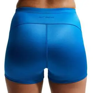 Nike Skims Satin Shine Mid-rise Boyshorts - Cobalt