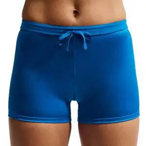 Nike Skims Satin Shine Mid-rise Boyshorts - Cobalt