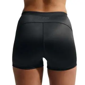 Nike Skims Satin Shine Mid-rise Boyshorts - Obsidian
