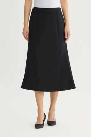 Ming Wang A-line Stretch Deco Crepe Maxi Skirt