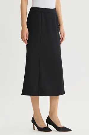 Ming Wang A-line Stretch Deco Crepe Maxi Skirt