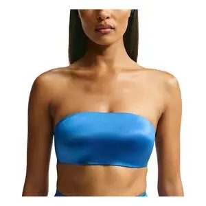 Nike Skims Satin Shine Convertible Bandeau Bra - Cobalt