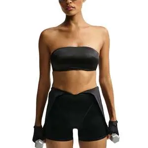 Nike Skims Satin Shine Convertible Bandeau Bra - Obsidian