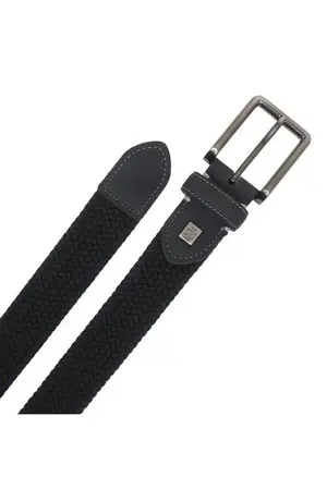 IZOD Woven Stretch Golf Belt With Leather Accents