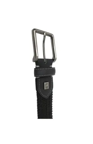 IZOD Woven Stretch Golf Belt With Leather Accents