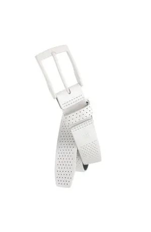 IZOD Perforated Leather Golf Belt - White
