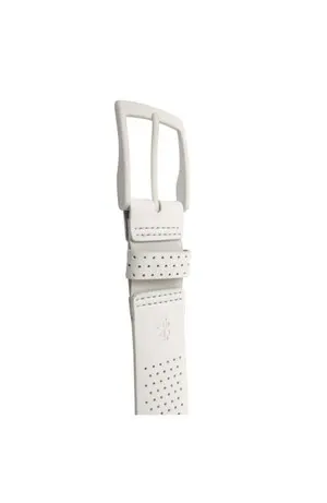IZOD Perforated Leather Golf Belt - White