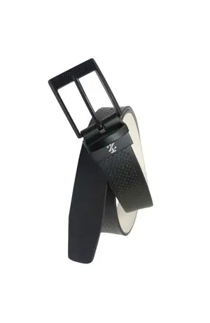 IZOD Golf Reversible Embossed Leather Belt - Black/white
