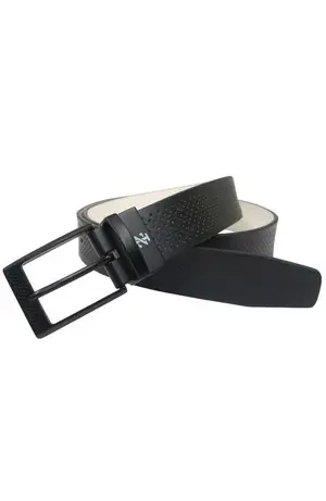 IZOD Golf Reversible Embossed Leather Belt - Black/white