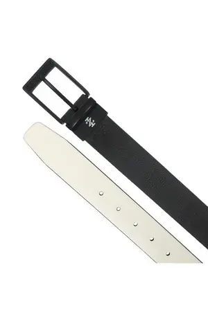 IZOD Golf Reversible Embossed Leather Belt - Black/white