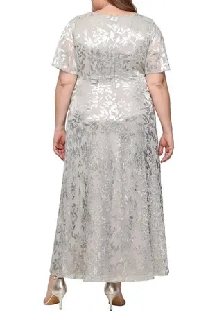 SL FASHIONS Foil Border Gown