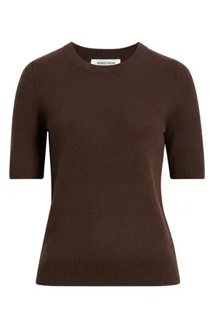NORDSTROM Cashmere Short Sleeve Crewneck Sweater