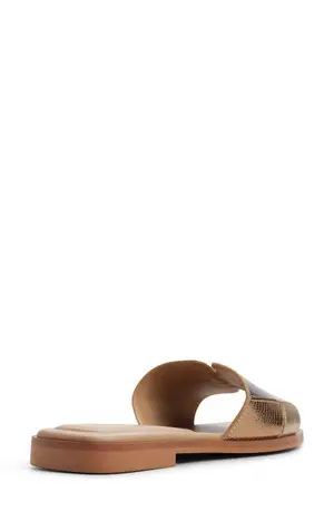 Aldo Itsandalmix Leather Slide Sandal - Gold