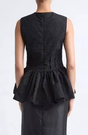 Cecilie Bahnsen Daimi Cotton Blend Matelassé Top - Black
