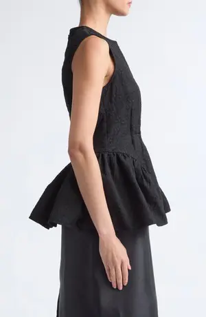 Cecilie Bahnsen Daimi Cotton Blend Matelassé Top - Black