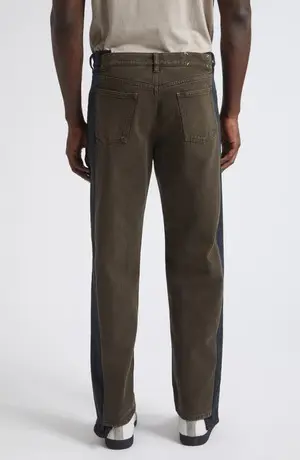 MAISON MARGIELA Spliced Straight Leg Jeans - Black/brown