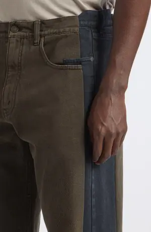 MAISON MARGIELA Spliced Straight Leg Jeans - Black/brown