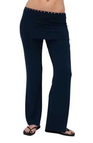 FIND ME NOW Brisa Studded Flare Leg Pants - Navy