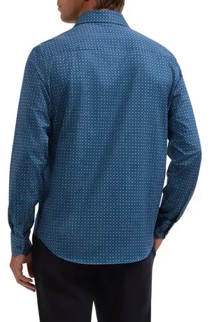 Bugatchi James Ooohcotton Print Long Sleeve Shirt - Navy