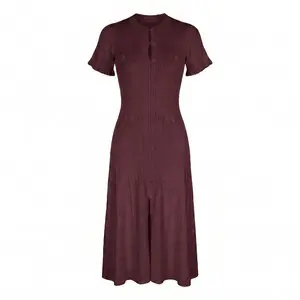 MODENAIRE Textured Knit Midi Dress Clean Silhouette