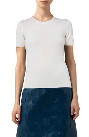 Akris Cashmere & Silk T-shirt - Ecru
