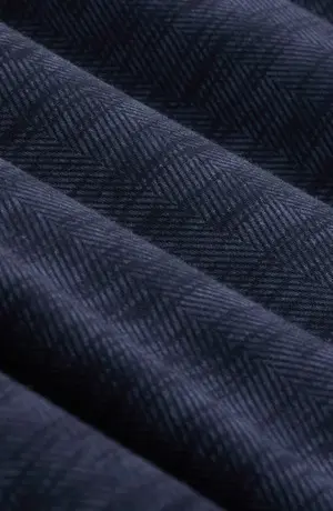 Bugatchi James Ooohcotton® Herringbone Print Button-up Shirt - Navy