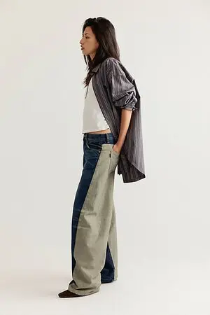 HAIKURE Clyde Two-tone Wide Leg Jeans