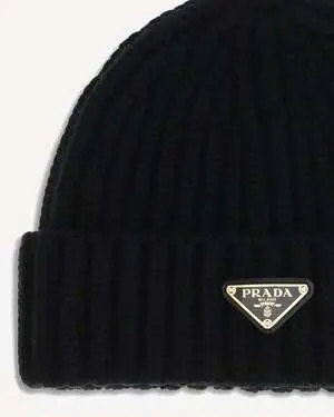 Prada Virgin Wool Beanie Hat Feale