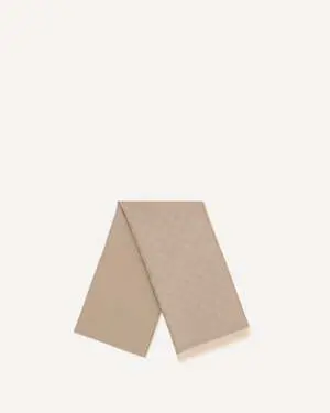 Gucci Gg Supreme Embroidered Wool Scarf - Beige