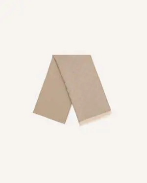 Gucci Gg Supreme Embroidered Wool Scarf - Beige