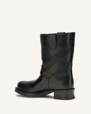 Valentino Garavani Leather Buckled Boots