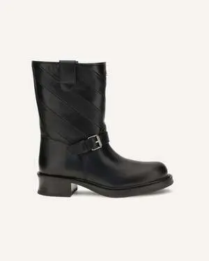 Valentino Garavani Leather Buckled Boots