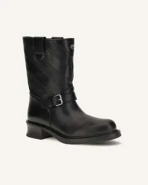 Valentino Garavani Leather Buckled Boots