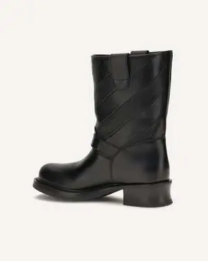 Valentino Garavani Leather Buckled Boots